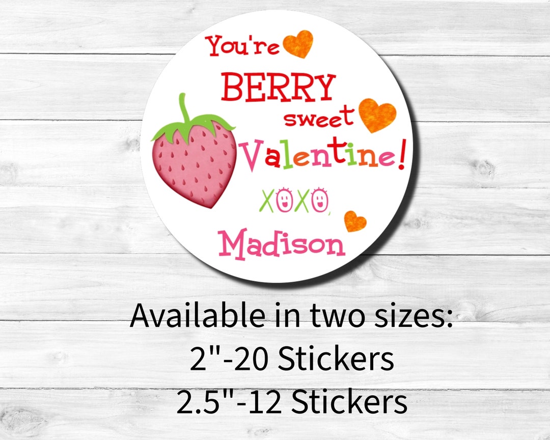 You're BERRY Sweet Strawberry Heart Valentines Day Round Class Teacher ...