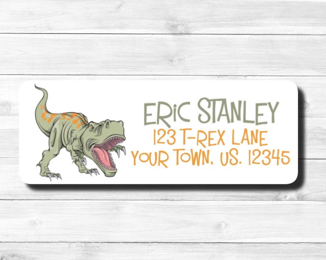 Personalized Dinosaur T-rex Dino Tyrannosaurus Rex Birthday Card Return ...