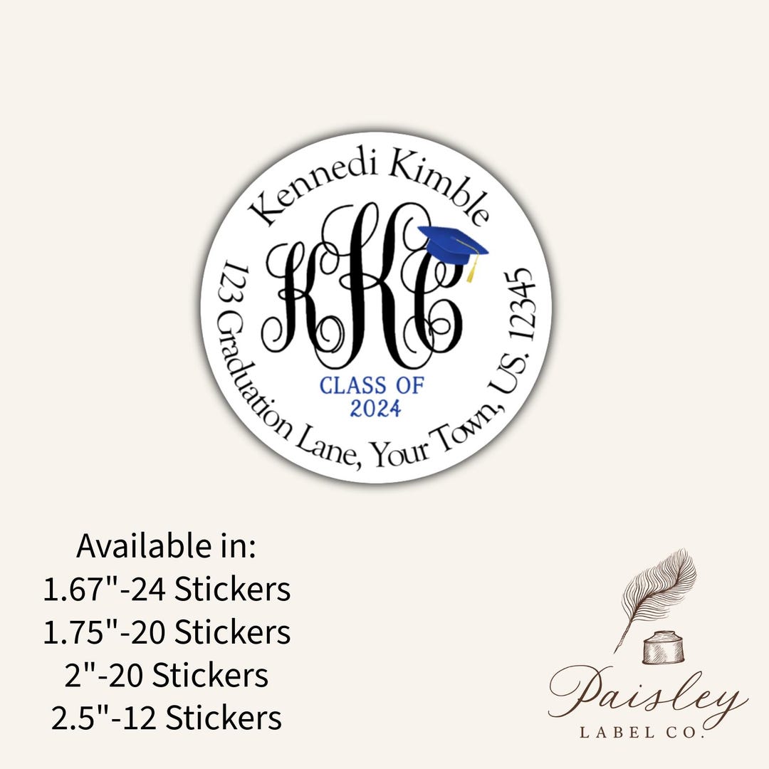 Monogram Class of 2026 Graduation High School Colors Collage Cap ...