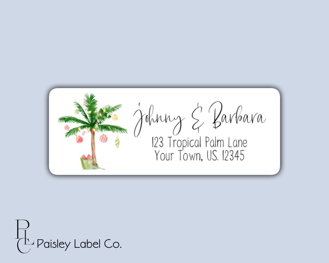 Tropical Christmas Palm Tree Ornaments Gift Custom Personalized Return ...