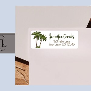 Personalized Tropical Beach Palm Trees Return Address Labels Mailing ...