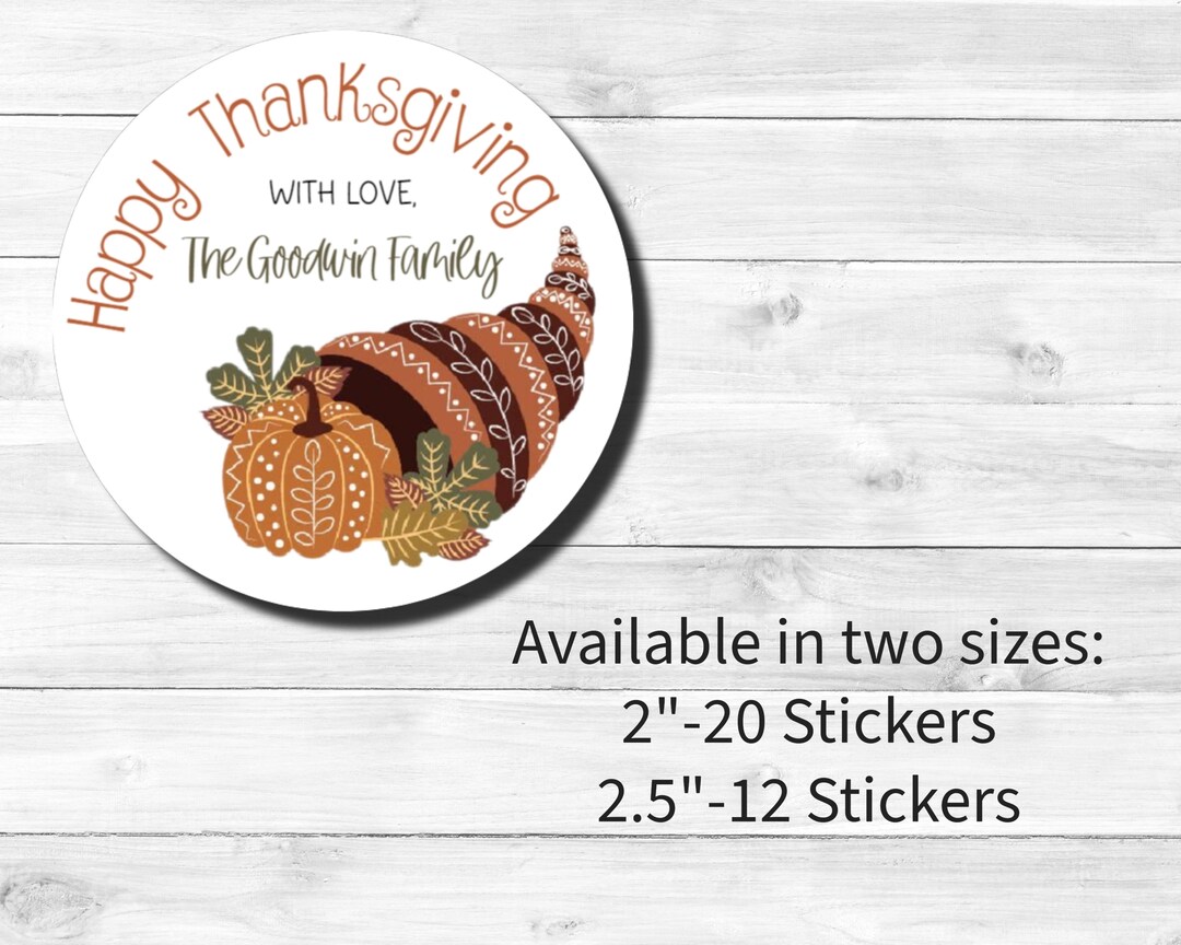 Happy Thanksgiving Cornucopia Pumpkin Fall Autumn Harvest Gift Giving ...