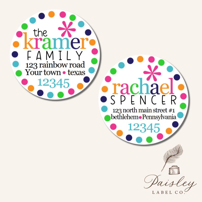 Colorful Bright Rainbow Preppy Dot Dotted Personalized Cheerful ...