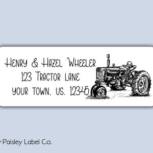 Personalized Retro Vintage Old Farm Tractor Return Address Mailing ...