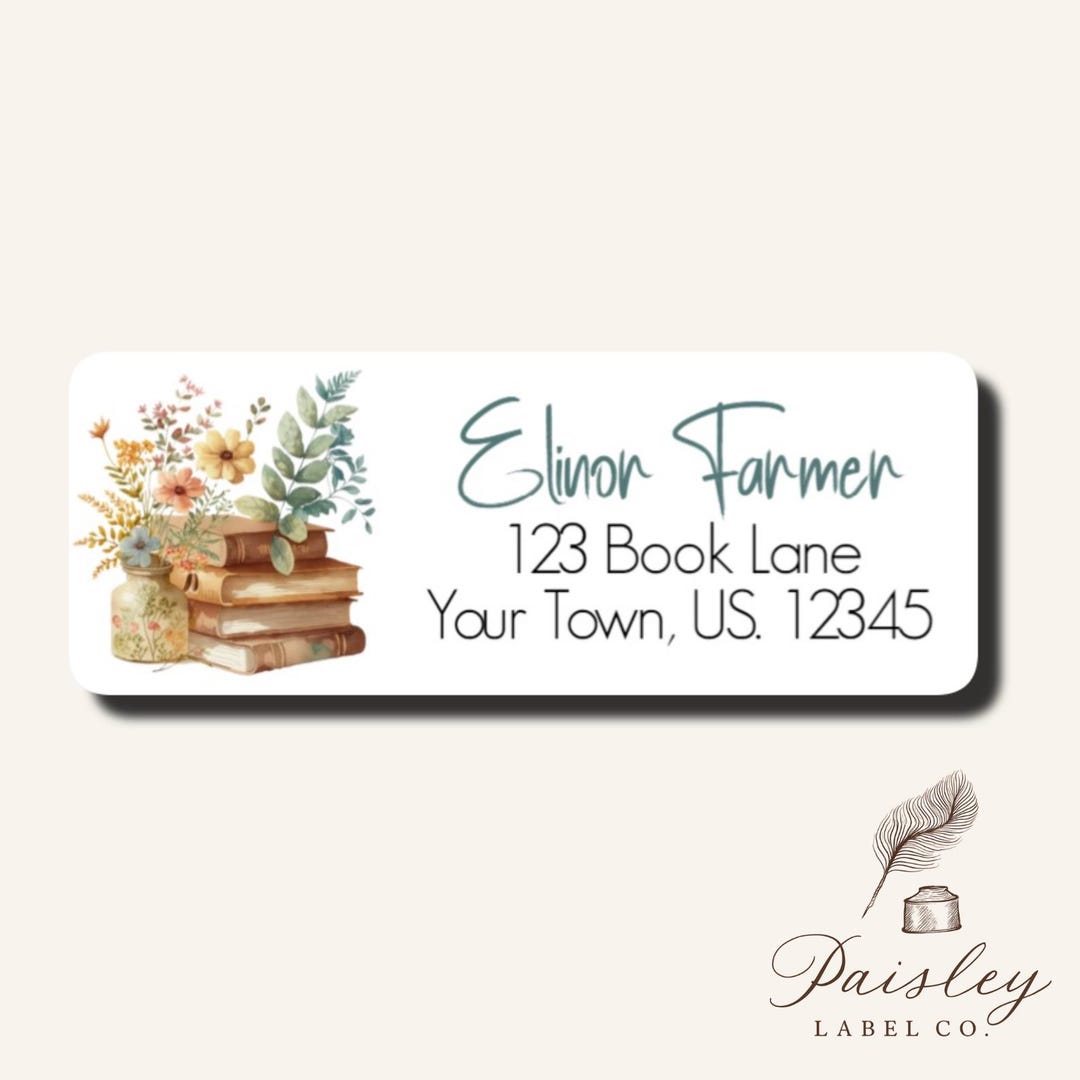Botanical Floral Flowers Books Eucalyptus Plant Watercolor Personalized ...