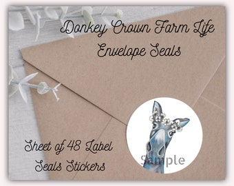 Donkey Burro Stickers One Inch Round Seals - Etsy