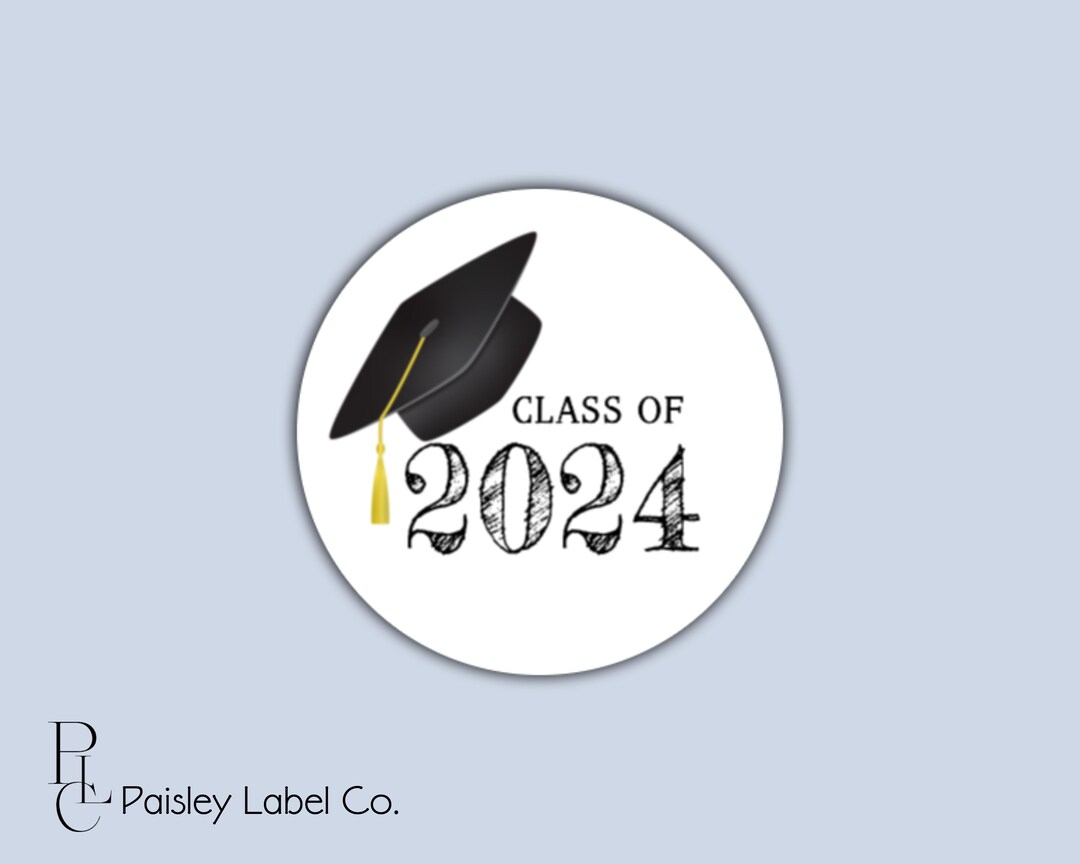 Class of 2024 Graduation Cap High School College Envelope Seal Sticker ...