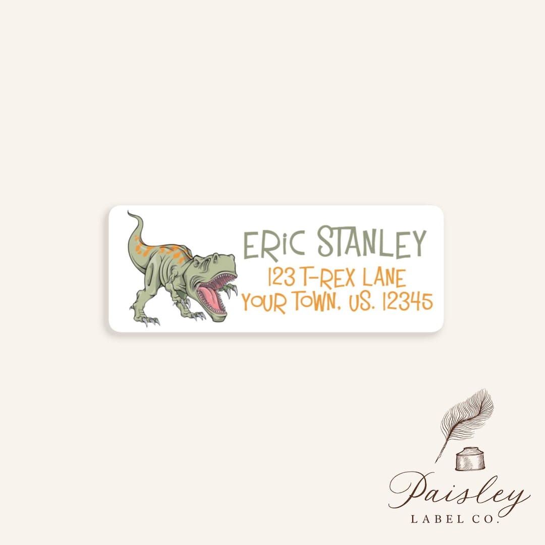Personalized Dinosaur T-rex Dino Tyrannosaurus Rex Birthday Card Return ...