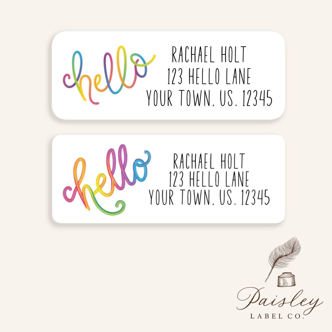 Personalized Hello Rainbow Script Bright Colorful Minimalist Say Hello ...