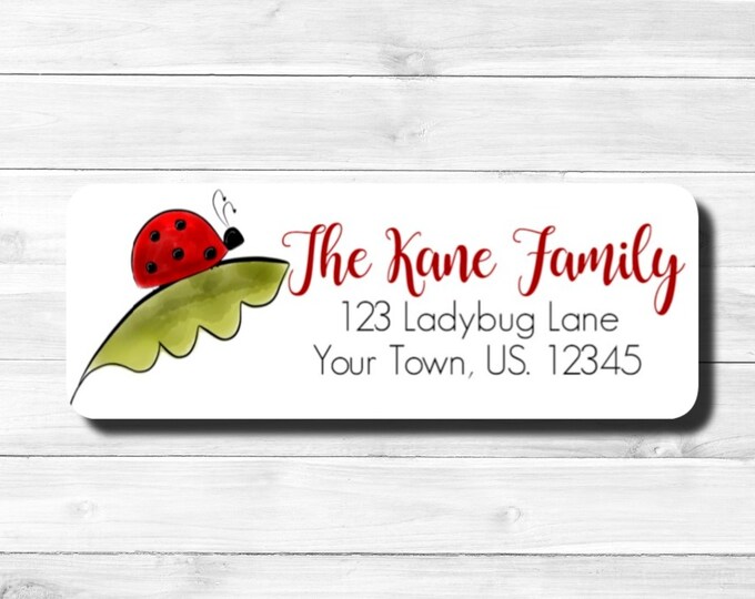 Ladybug Address Labels Custom Everyday Personalized Insect Lady Bug ...