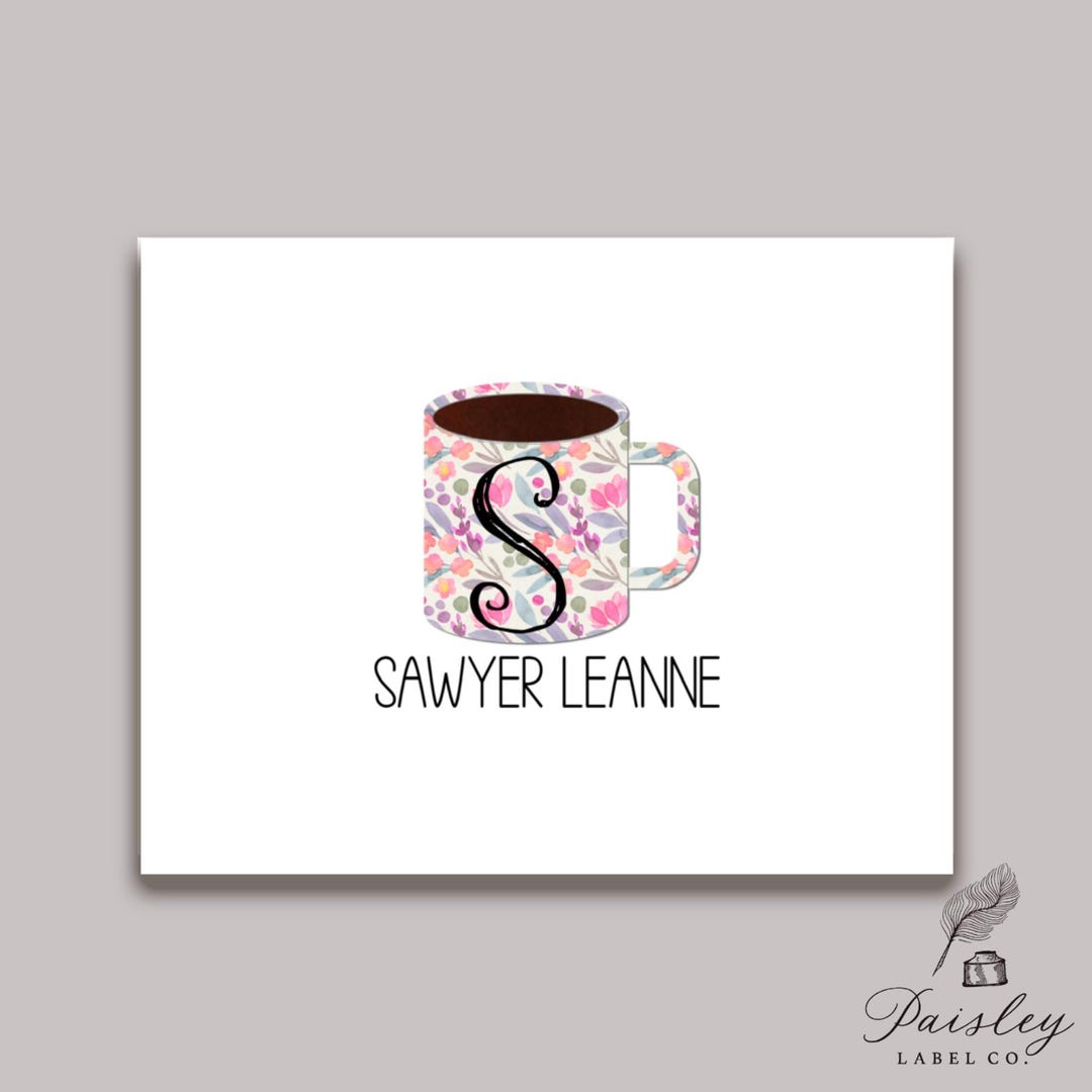Preppy Coffee Mug Cup Monogram Coffee Lover Java Personalized Gift ...