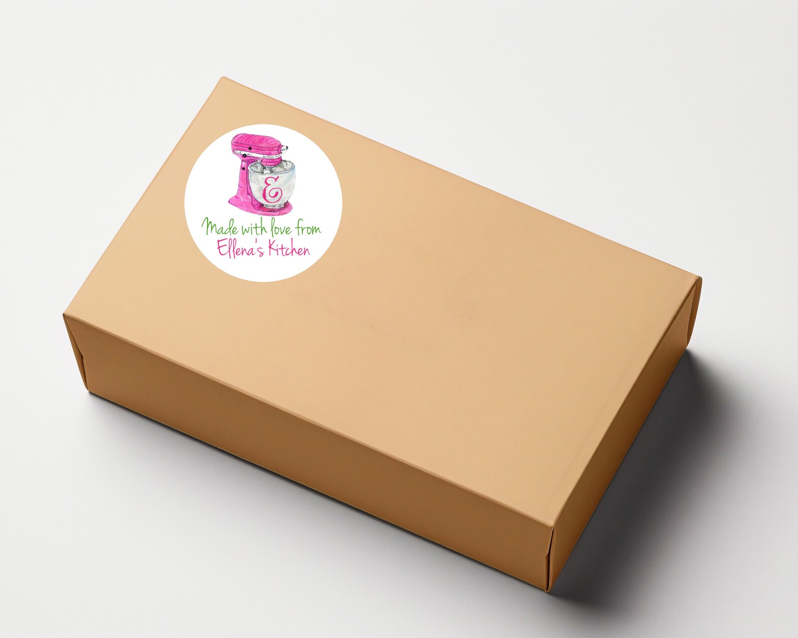 Made With Love Baking Labels Hot Pink Stand Mixer Monogram Baking Baked ...