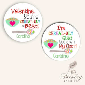 Personalized Happy Valentine's Day Cereal Cereal-sly Heart Spoon Glad ...