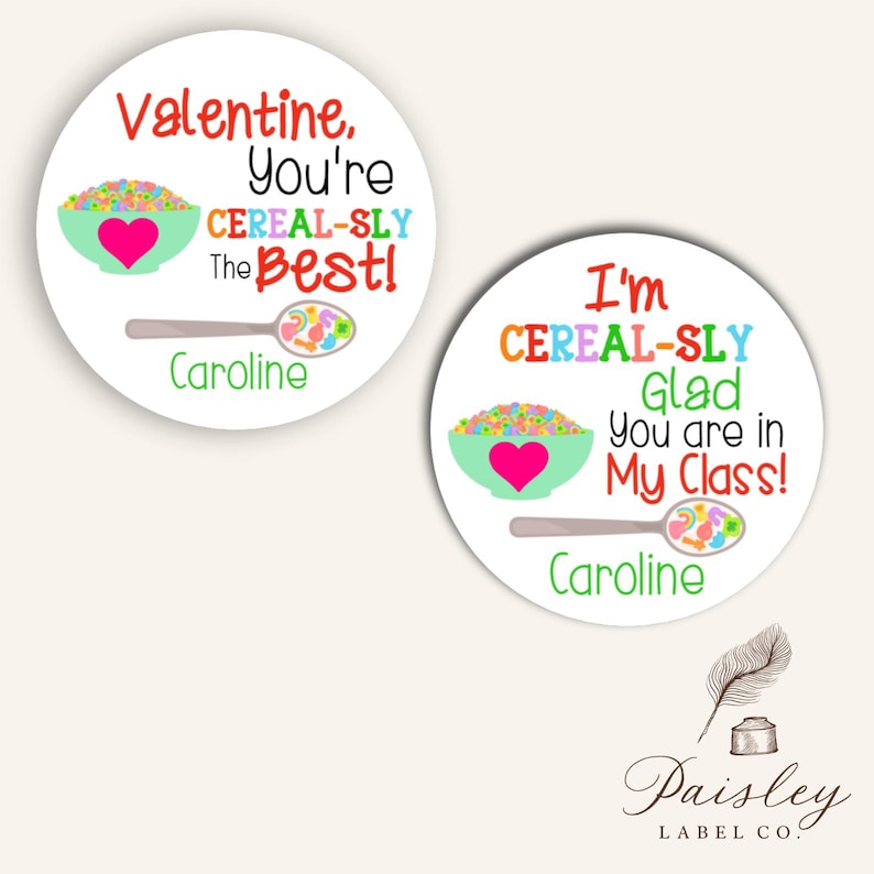 Personalized Happy Valentine's Day Cereal Cereal-sly Heart Spoon Glad ...