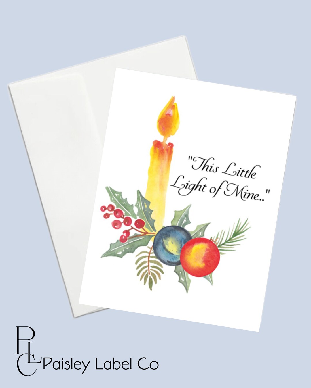 Christmas Note Cards Notecards Candle Holly Holiday Personalized ...