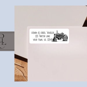 Personalized Retro Vintage Old Farm Tractor Return Address Mailing ...