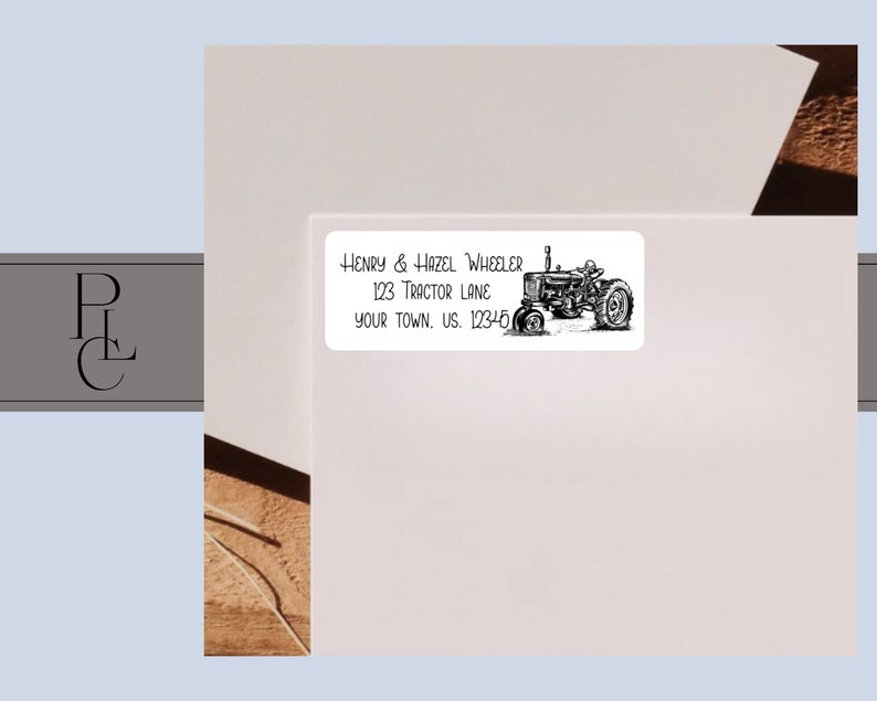 Personalized Retro Vintage Old Farm Tractor Return Address Mailing ...