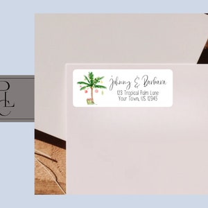 Tropical Christmas Palm Tree Ornaments Gift Custom Personalized Return ...