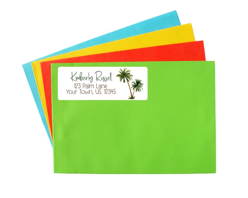 Personalized Tropical Beach Palm Trees Return Address Labels Mailing ...