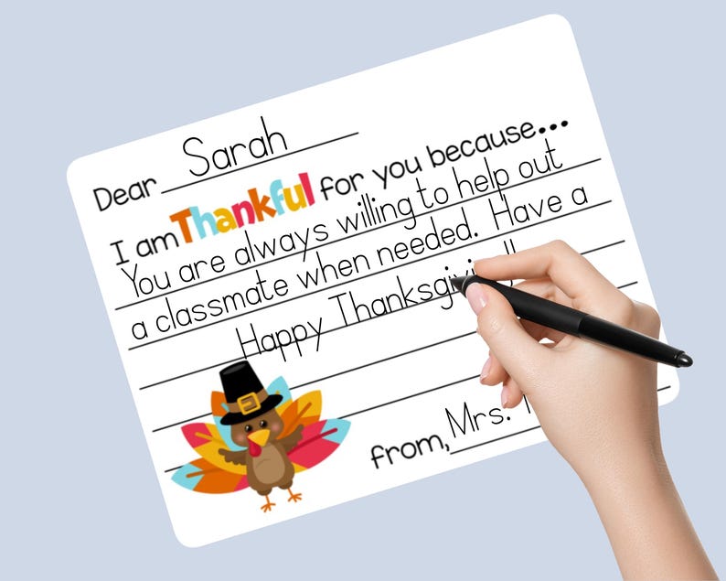 I Am Thankful for You Because Teacher Student Turkey Flower Pumpkin ...