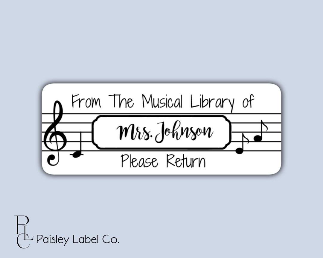 Personalized Custom Music Sticker Label Musician Music Teacher From the ...