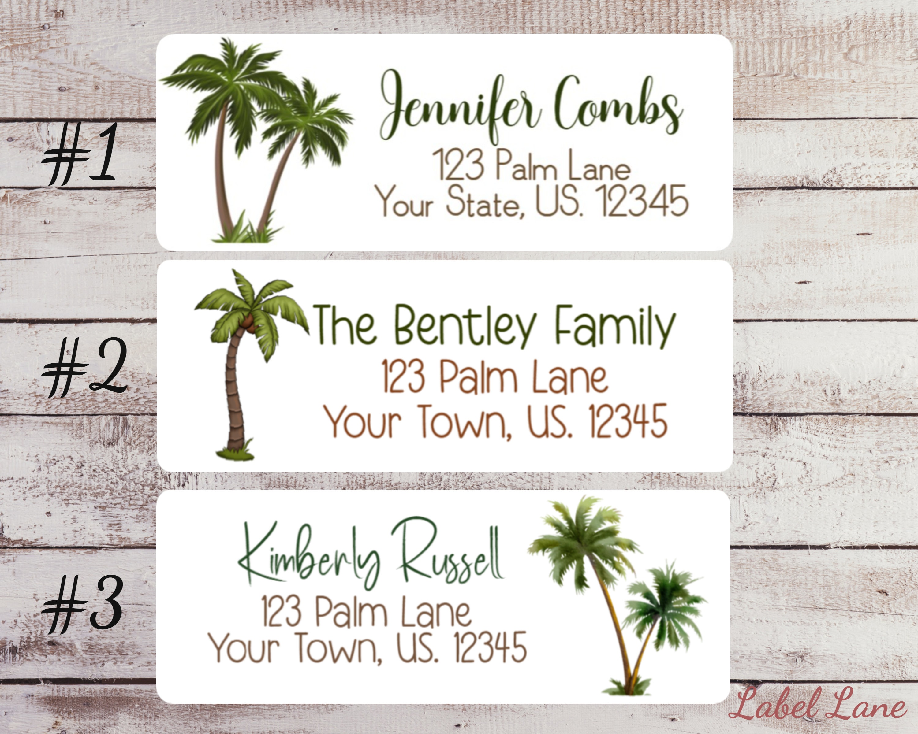 Personalized Tropical Beach Palm Trees Return Address Labels Mailing ...