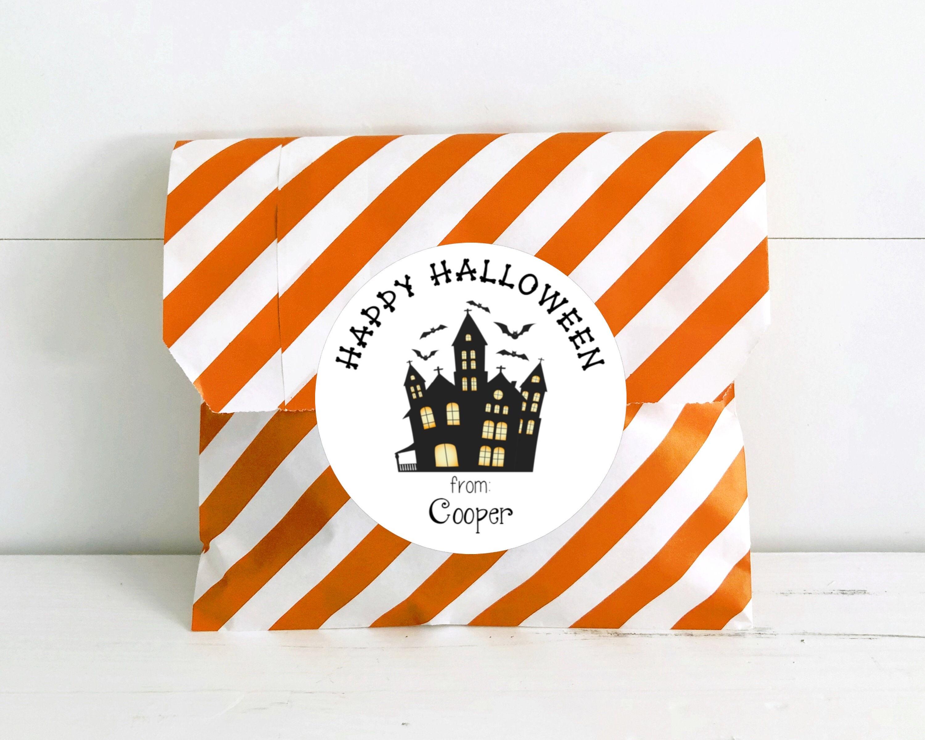 Personalized Halloween Haunted House Spooky Flying Bats Trick or Treat ...