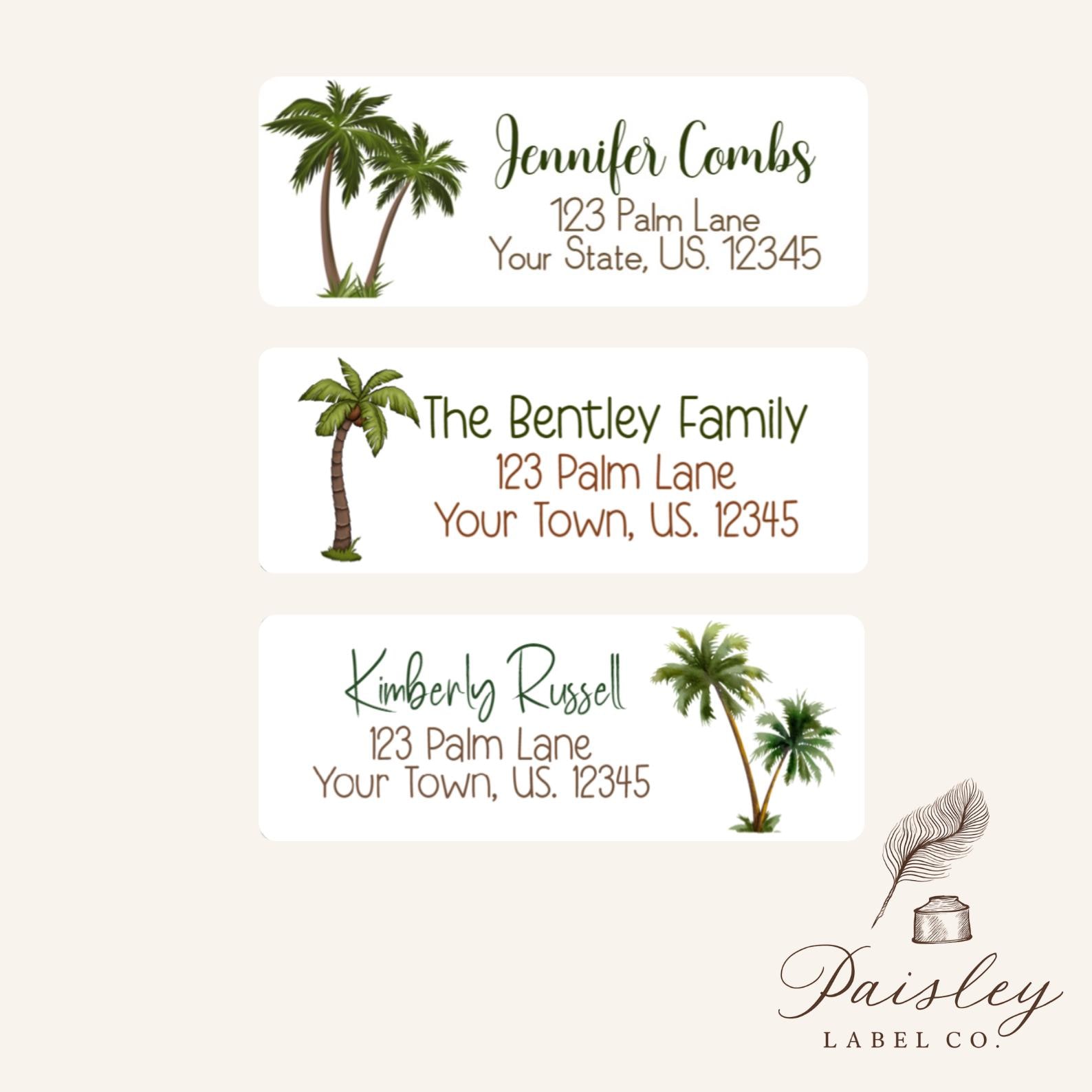 Personalized Tropical Beach Palm Trees Return Address Labels Mailing ...