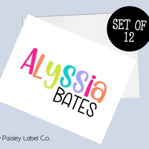 Colorful Note Cards for Kids Stationery for Girls Bright Colors Kid ...
