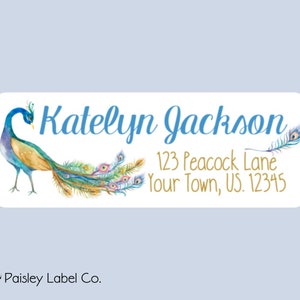 Personalized Watercolor Peacock Feather Train Bird Watcher Avian Return ...