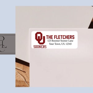 OU University of Oklahoma Boomer Sooner Personalized Return Address ...