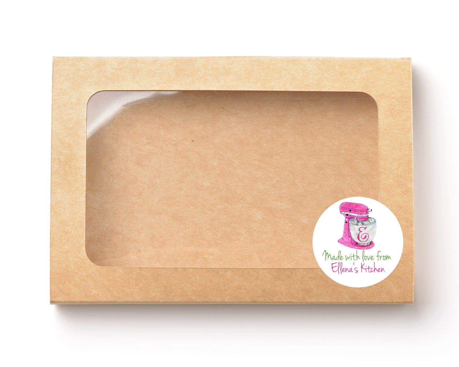Made With Love Baking Labels Hot Pink Stand Mixer Monogram Baking Baked ...