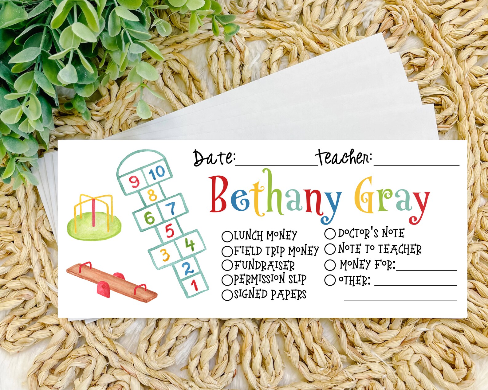 Back to School Money Envelopes School Stationery Personalized Student ...