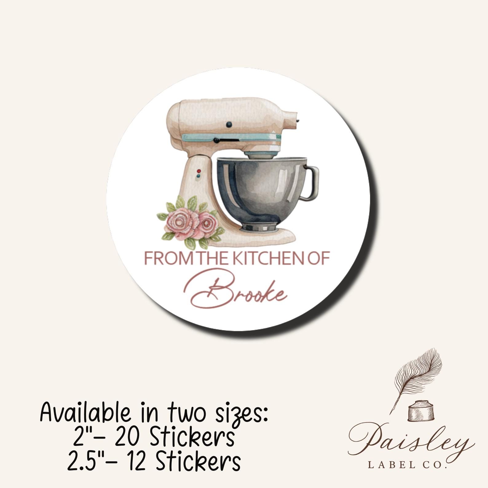 From the Kitchen of Labels Baking Stickers Stand Mixer Boho Baking ...