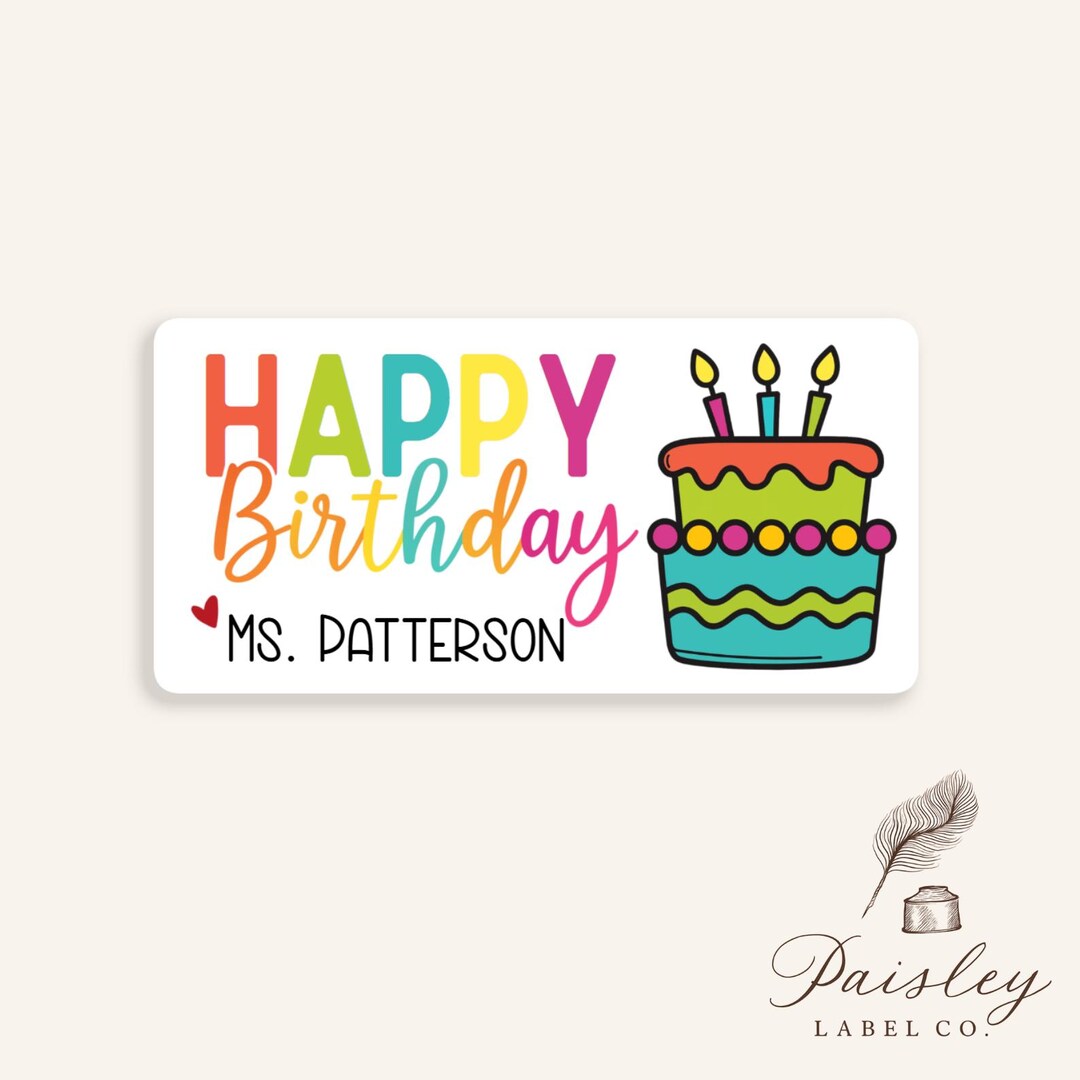 Happy Birthday Student Birthday Bag Bright Colorful Cake Classroom ...