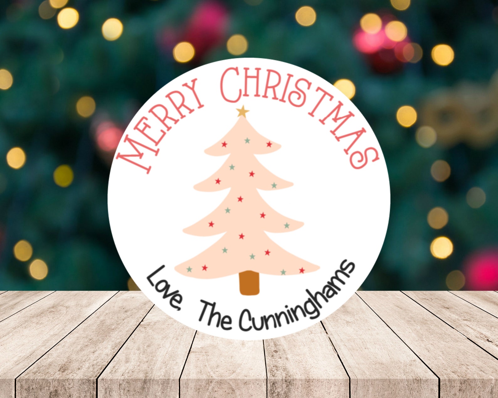 Personalized Pink Boho Chic Christmas Tree Holiday Tag Gift - Etsy