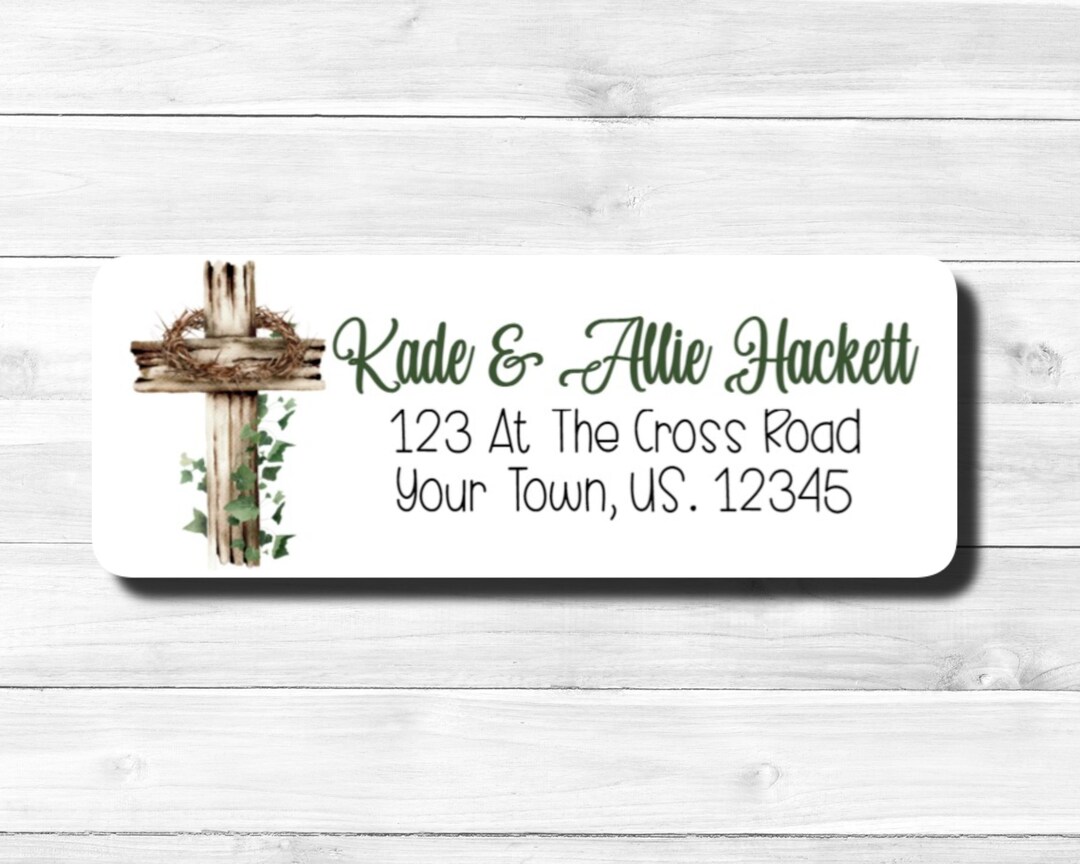 At The Cross Crown of Thorns Easter Religious Christian Return Address ...