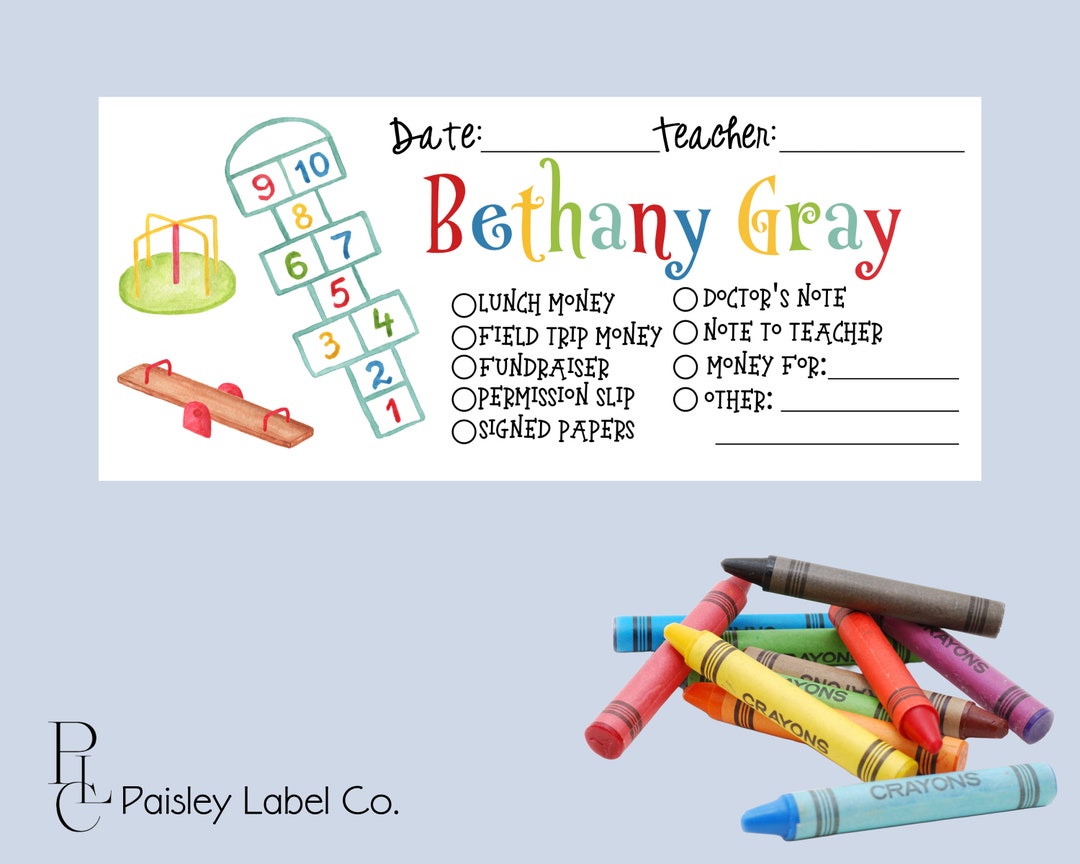 Back to School Money Envelopes School Stationery Personalized Student ...