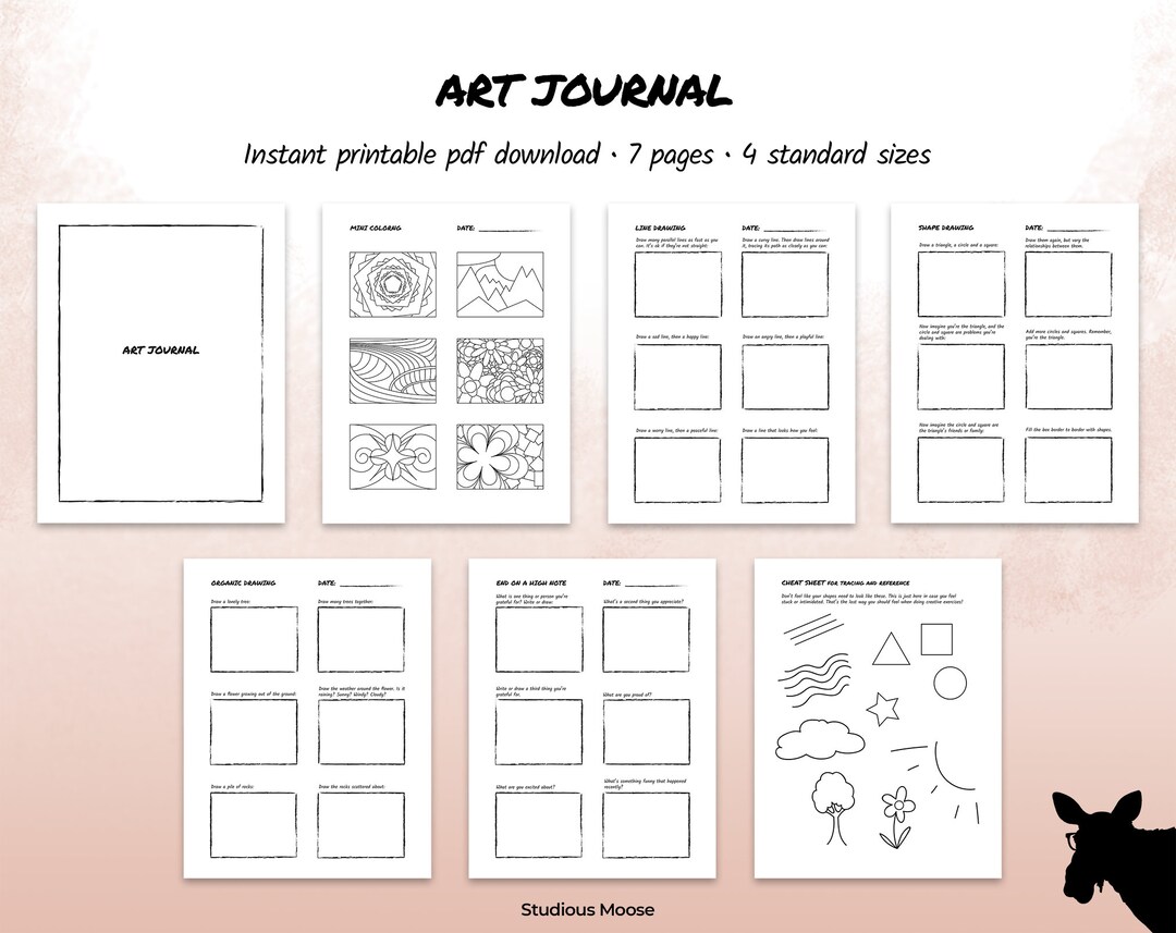 Printable Art Journal: A Digital PDF Download to Journal With Drawing ...