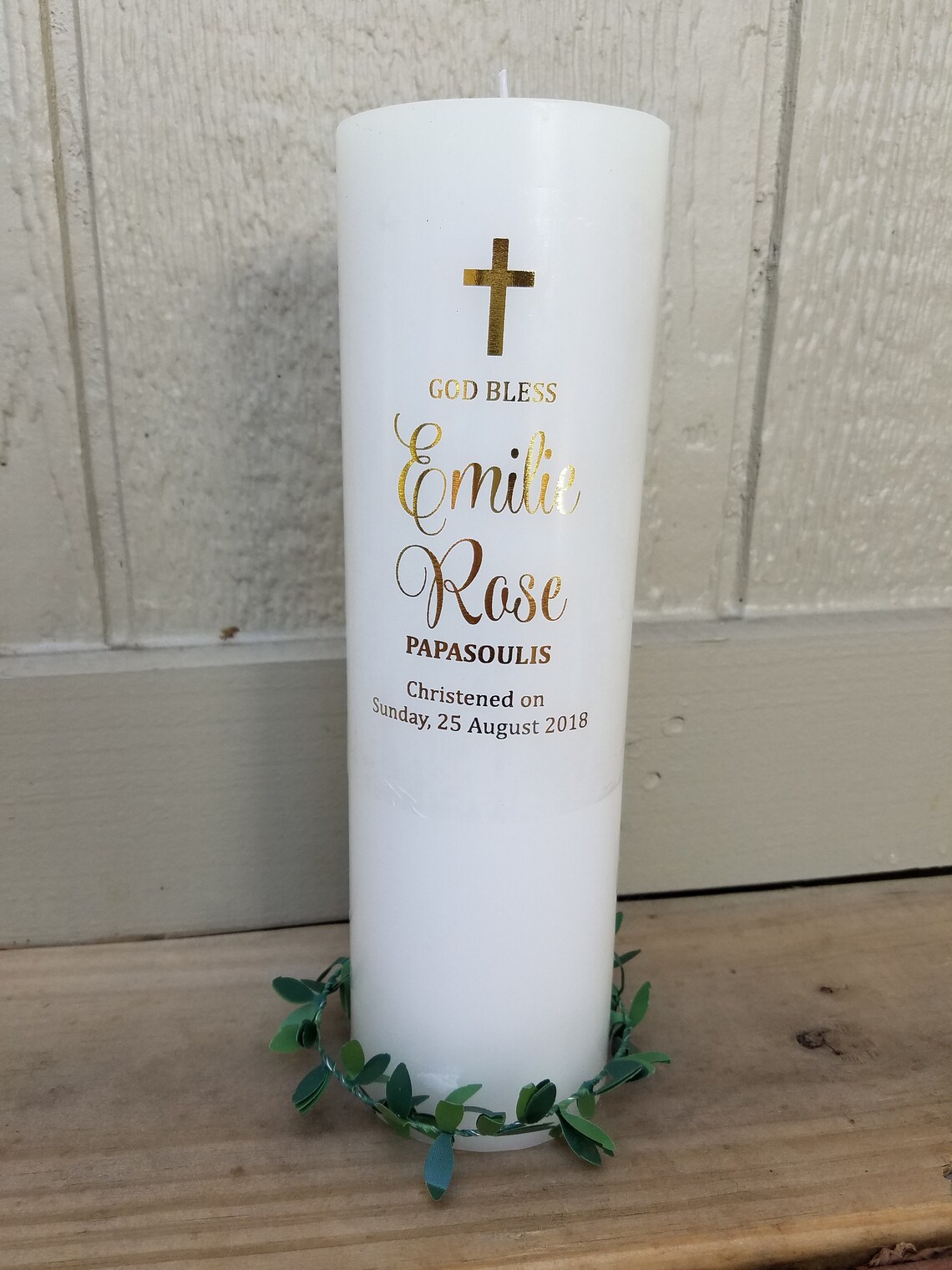 Baptism Candle Christening Candle New Born candle. Gold | Etsy