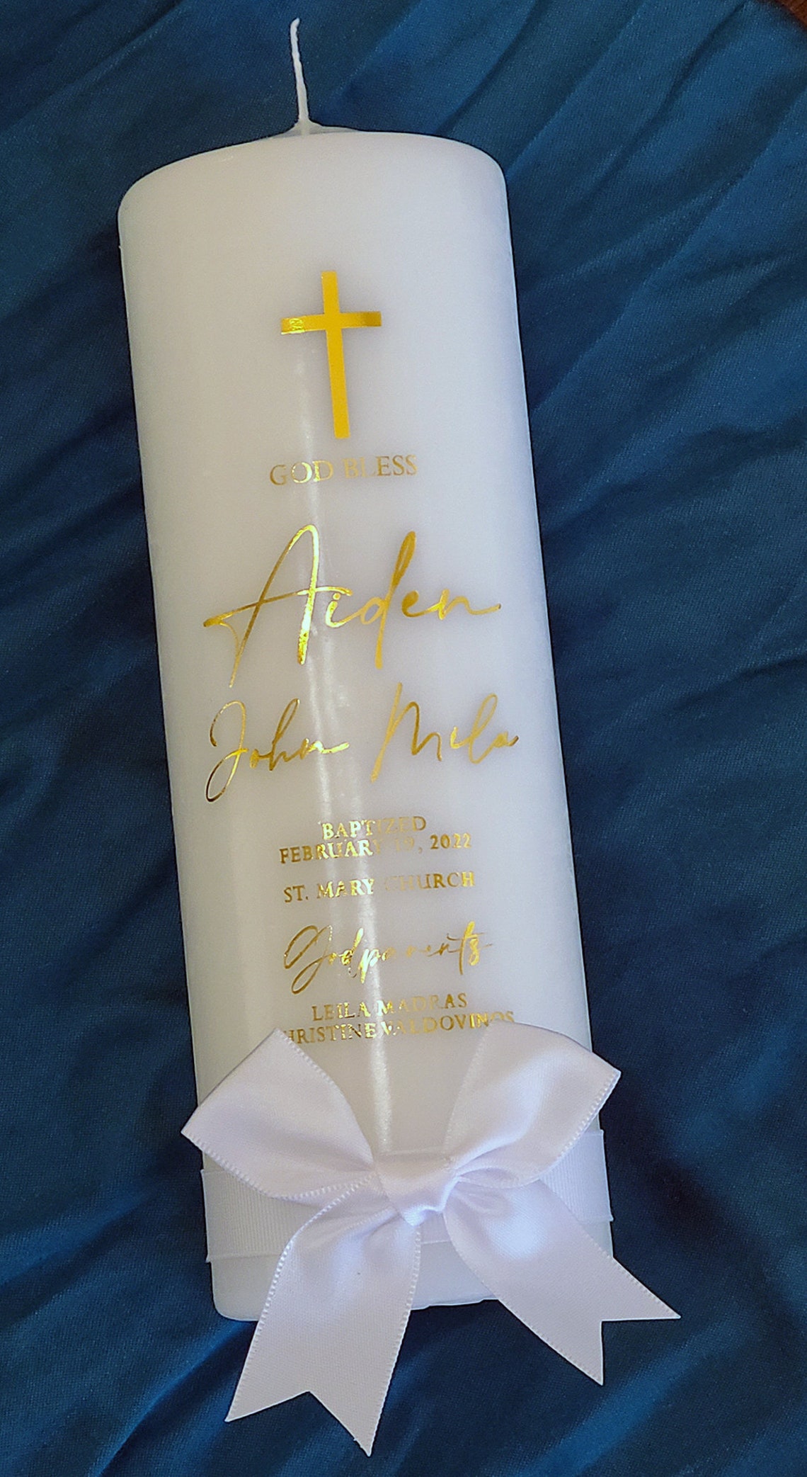 Baptism Candle Christening Candle New Born Candle Wedding - Etsy