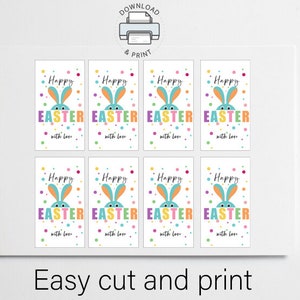 Easter Gift Tag Printable, EGG and Bunny , Print&cut - Etsy