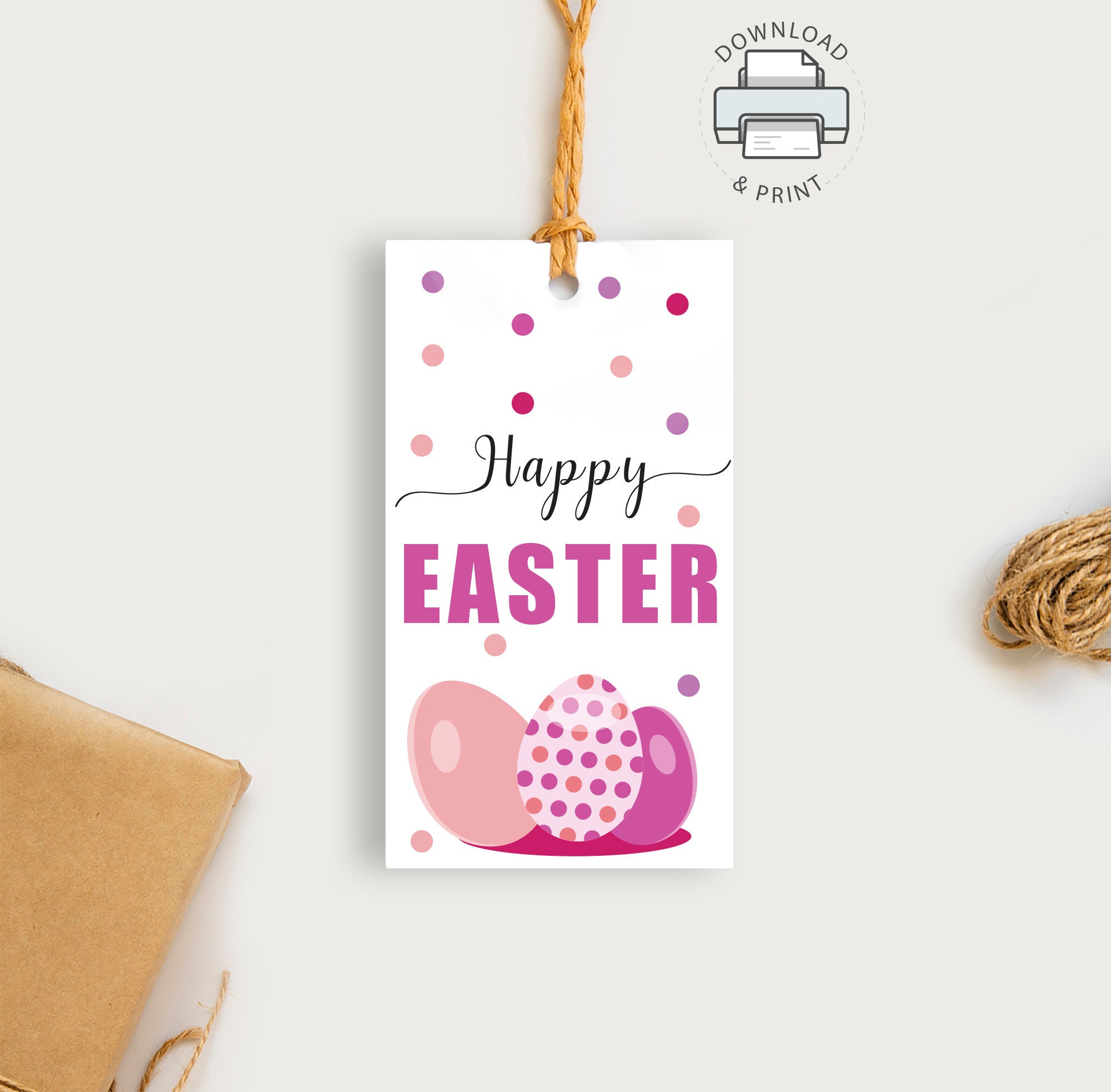 Easter Gift Tag Printable, EGG and Bunny , Print&cut - Etsy