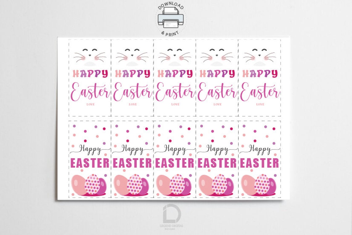 Easter Gift Tag Printable, EGG and Bunny , Print&cut - Etsy