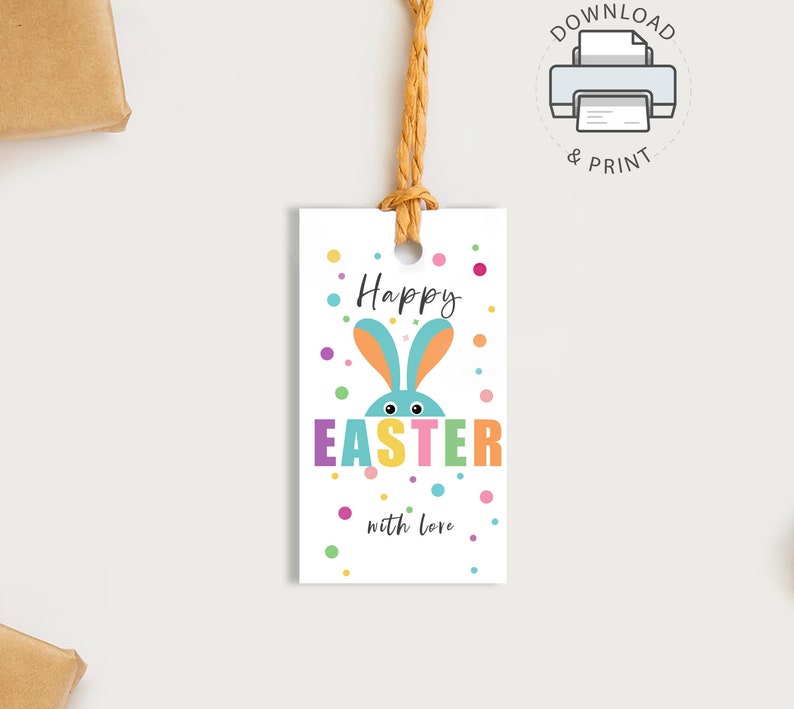 Easter Gift Tag Printable, EGG and Bunny , Print&cut - Etsy