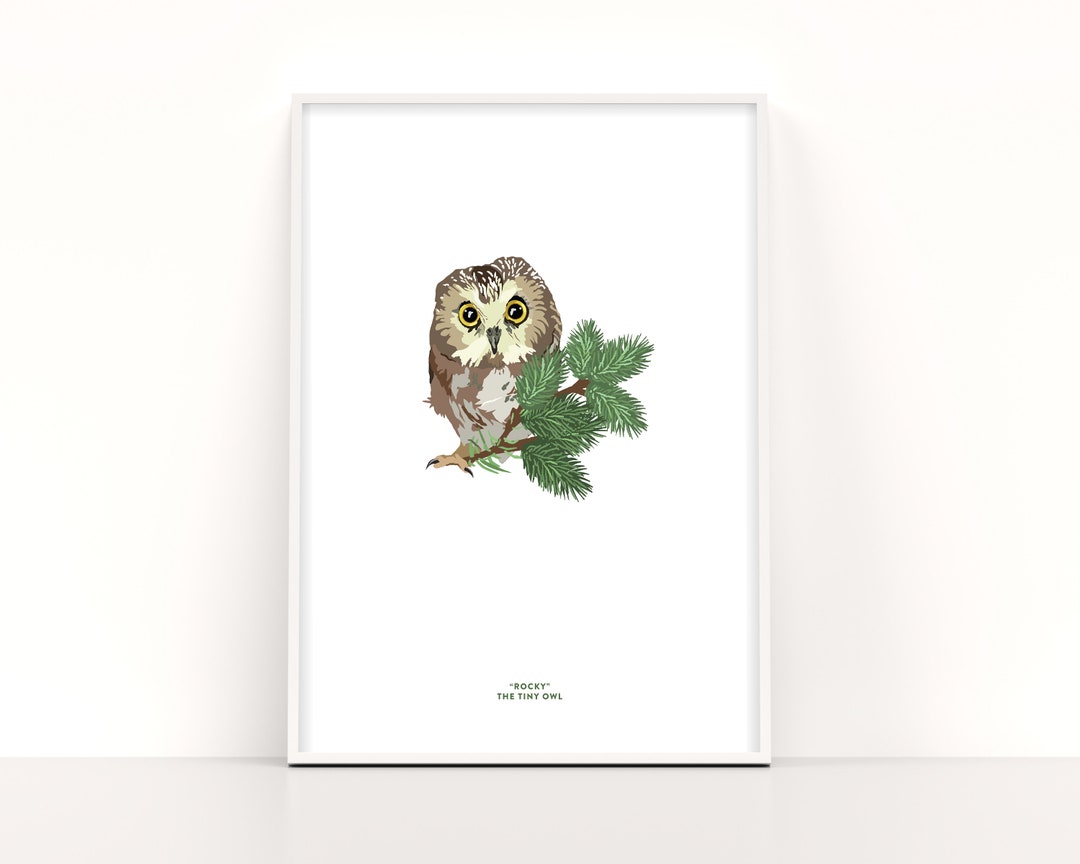PRINTABLE Rocky the Tiny Owl Rockefeller Christmas Tree Illustration ...