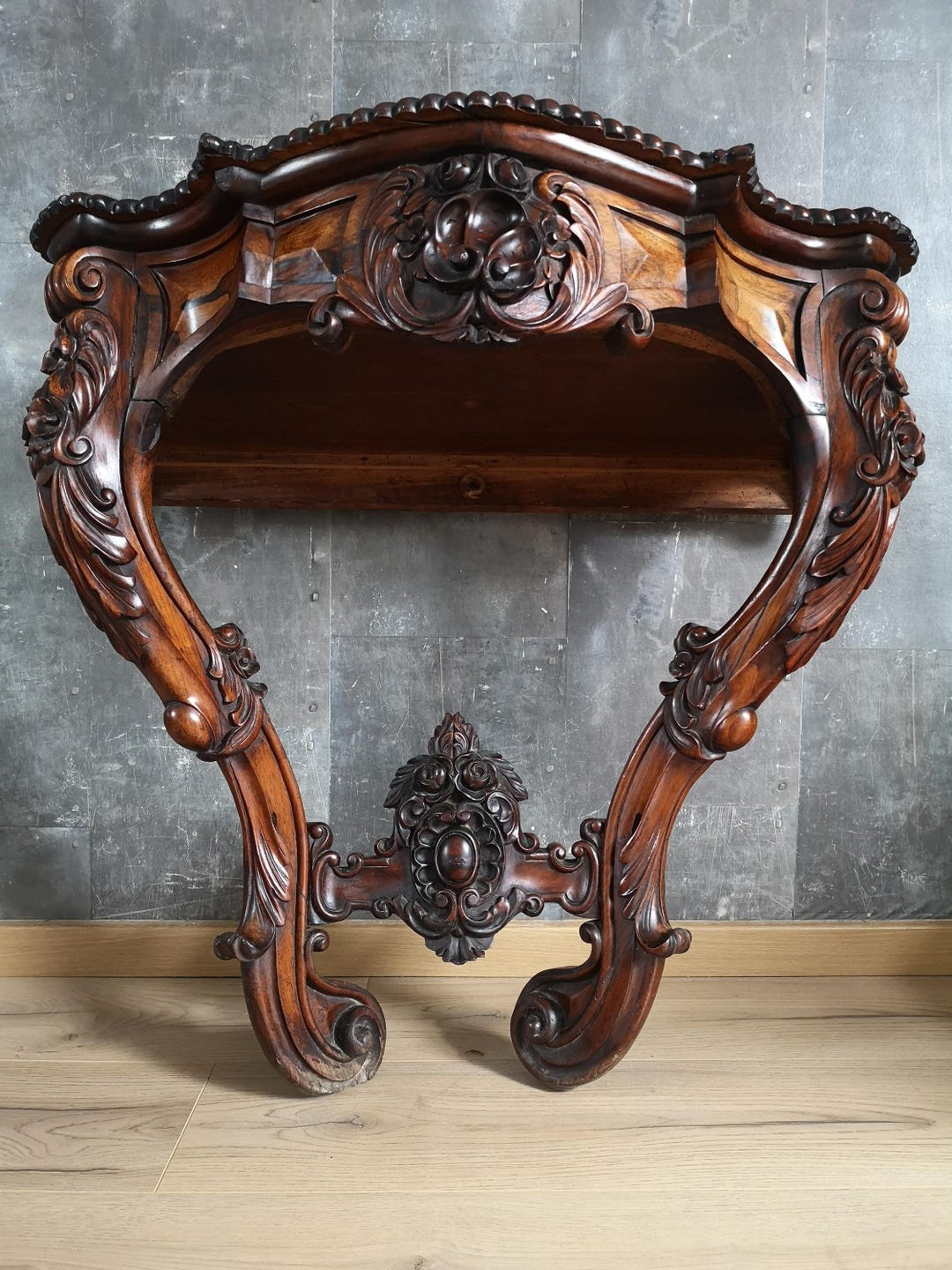 Handmade Pallisander Console Table - Half Moon or Wall Shelf - Luxury ...
