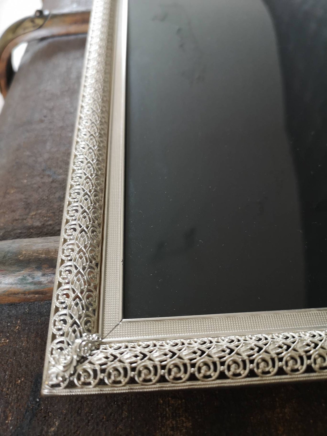 Metal Rectangular Photo Frame Gracefully Open Worked Frame | Etsy