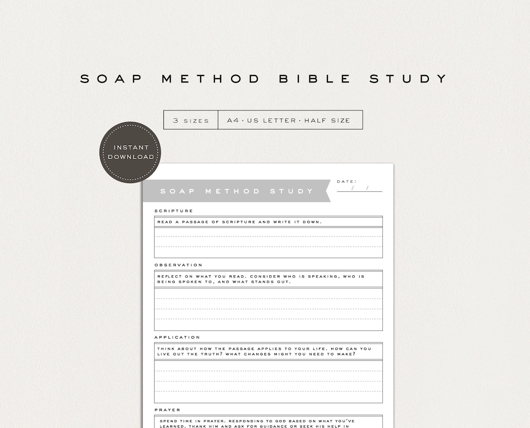 SOAP Bible Study | Bible Study Guide | Printable SOAP Template ...