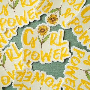 Girl Power Sticker Floral Die Cut Girl Power Feminist | Etsy